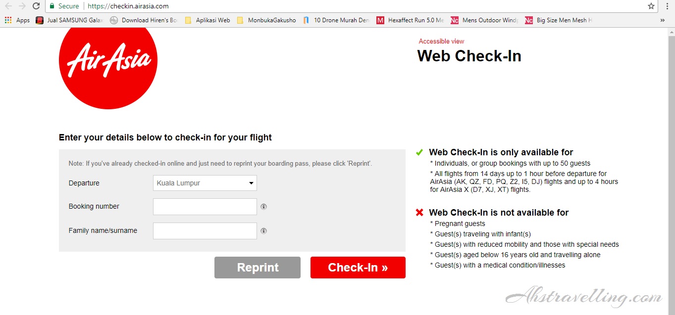 Pengalaman Menggunakan Fasilitas Web Check In | Ahs Travelling